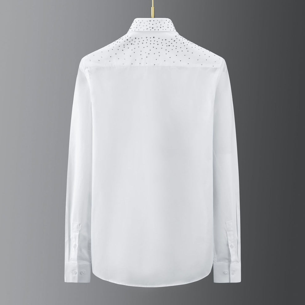 Czech rhinestone hot stamping shirt front and back – buckmen.com