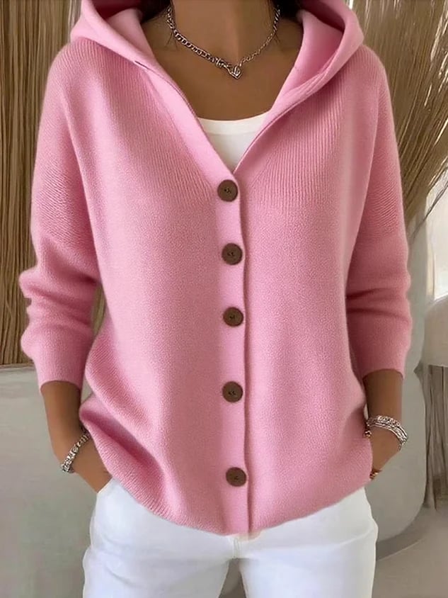 🔥Women Cotton Plain Long Sleeve Comfy Casual Cardigan – buckmen.com