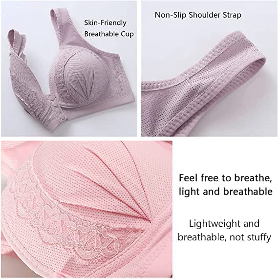 Front Button Breathable Skin-Friendly Cotton Bra – buckmen.com