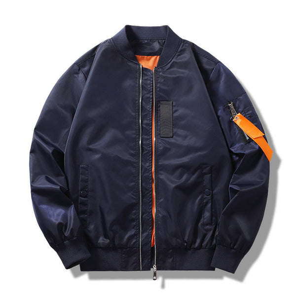 Men's loose short bomber jacket Hong Kong style coat baseball jacket ...