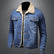 Plush and thickened warm denim jacket Men's plus size simple denim jac ...