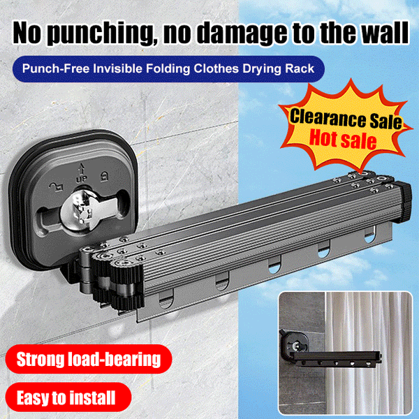 Suction Cup Wall Mount Folding Clothes Drying Rack – buckmen.com