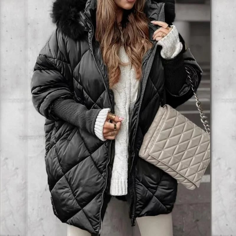 Women’s Fashion Mid-length Parka 🧥 – Autumn And Winter Knit Sleeve ...